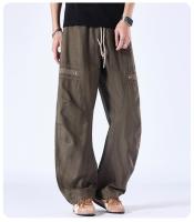 China Green Daily Mid Waist wide leg track pants Cotton 100% Spring 2026 Custom (YY-M253) for sale
