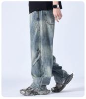 China Loose Fit Blue Mid Waist Non Stretch wholesale skinny jeans mens Urban Fashion Daily Office/Commute Custom (YY-M228) for sale
