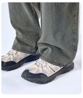 China Army Green Washed Casual Army Green wide leg track pants Cotton 100% Spring 2026 Custom (KU2515) for sale
