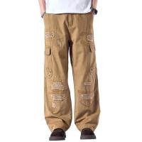 China Khaki Khaki Washed Casual wide leg track pants Cotton 100% Spring 2026 Custom (KU2513) for sale
