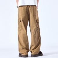 China Khaki Khaki Washed Casual wide leg track pants Cotton 100% Spring 2026 Custom (KU2513) for sale