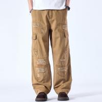 China Khaki Khaki Washed Casual wide leg track pants Cotton 100% Spring 2026 Custom (KU2513) for sale