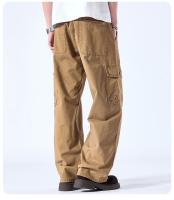 China Khaki Khaki Washed Casual wide leg track pants Cotton 100% Spring 2026 Custom (KU2513) for sale
