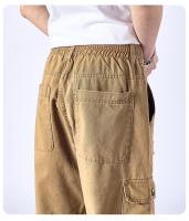 China Khaki Khaki Washed Casual wide leg track pants Cotton 100% Spring 2026 Custom (KU2513) for sale