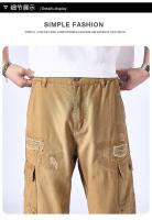 China Khaki Khaki Washed Casual wide leg track pants Cotton 100% Spring 2026 Custom (KU2513) for sale