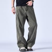 China Washed Washed Casual Army Green wide leg track pants Cotton 100% Spring 2026 Custom (KU2511) for sale