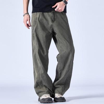 China Washed Washed Casual Army Green wide leg track pants Cotton 100% Spring 2026 Custom (KU2511) for sale