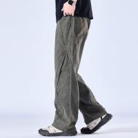 China Washed Washed Casual Army Green wide leg track pants Cotton 100% Spring 2026 Custom (KU2511) for sale