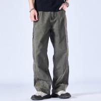 China Washed Washed Casual Army Green wide leg track pants Cotton 100% Spring 2026 Custom (KU2511) for sale