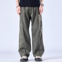 China Washed Washed Casual Army Green wide leg track pants Cotton 100% Spring 2026 Custom (KU2511) for sale