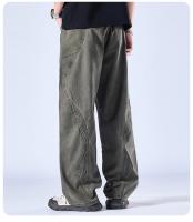 China Washed Washed Casual Army Green wide leg track pants Cotton 100% Spring 2026 Custom (KU2511) for sale