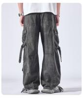 China Washed Washed Casual Army Green wide leg track pants Cotton 100% Spring 2026 Custom (KU2511) for sale
