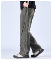 China Washed Washed Casual Army Green wide leg track pants Cotton 100% Spring 2026 Custom (KU2511) for sale