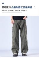 China Washed Washed Casual Army Green wide leg track pants Cotton 100% Spring 2026 Custom (KU2511) for sale