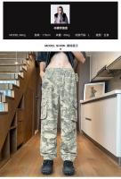 China Camouflage Daily Washed Mid Waist cargo pants wholesale price Camouflage Cotton 100% Custom (KU24113) for sale