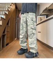 China Camouflage Daily Washed Mid Waist cargo pants wholesale price Camouflage Cotton 100% Custom (KU24113) for sale
