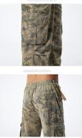 China Camouflage Daily Washed Mid Waist jogger pants wholesale Camouflage Breathable Custom (KU24113) for sale