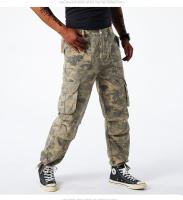 China Camouflage Daily Washed Mid Waist jogger pants wholesale Camouflage Breathable Custom (KU24113) for sale
