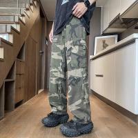 China Mid Waist Daily Washed Mid Waist cargo pants wholesale price Camouflage Cotton 100% Custom (KU24111) for sale