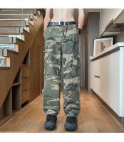 China Mid Waist Daily Washed Mid Waist cargo pants wholesale price Camouflage Cotton 100% Custom (KU24111) for sale