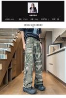 China Mid Waist Daily Washed Mid Waist cargo pants wholesale price Camouflage Cotton 100% Custom (KU24111) for sale