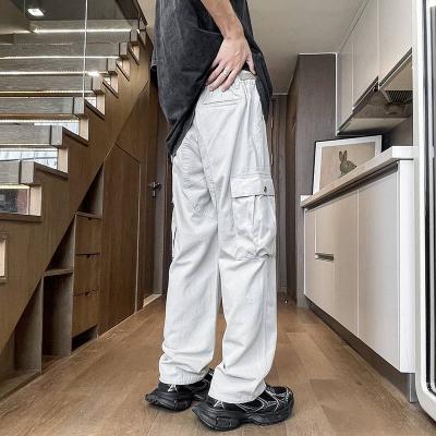 China Black Daily Mid Waist cargo pants wholesale price Cotton 100% Non Stretch Custom (KU24112) for sale
