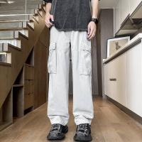 China Black Daily Mid Waist cargo pants wholesale price Cotton 100% Non Stretch Custom (KU24112) for sale