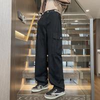 China Black Daily Mid Waist cargo pants wholesale price Cotton 100% Non Stretch Custom (KU24112) for sale