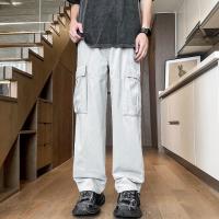 China Black Daily Mid Waist cargo pants wholesale price Cotton 100% Non Stretch Custom (KU24112) for sale