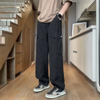 China Black Daily Mid Waist cargo pants wholesale price Cotton 100% Non Stretch Custom (KU24112) for sale