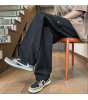 China Black Daily Mid Waist cargo pants wholesale price Cotton 100% Non Stretch Custom (KU24112) for sale