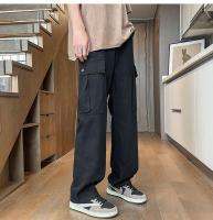 China Black Daily Mid Waist cargo pants wholesale price Cotton 100% Non Stretch Custom (KU24112) for sale
