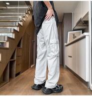 China Black Daily Mid Waist cargo pants wholesale price Cotton 100% Non Stretch Custom (KU24112) for sale