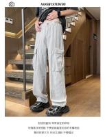 China Black Daily Mid Waist cargo pants wholesale price Cotton 100% Non Stretch Custom (KU24112) for sale