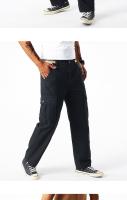 China Black Daily Washed cargo pants wholesale price Mid Waist Breathable Custom (KU24112) for sale