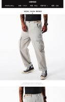 China Black Daily Washed cargo pants wholesale price Mid Waist Breathable Custom (KU24112) for sale