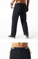 China Black Daily Washed cargo pants wholesale price Mid Waist Breathable Custom (KU24112) for sale
