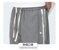 China Summer Non Stretch Urban Fashion jogger pants wholesale Dark Green Light Grey Custom (KU24108) for sale