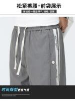China Dark Green Light Grey Summer Non Stretch Urban Fashion jogger pants wholesale Dark Green Light Grey Regular Custom (KU24108) for sale