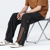 China Black Summer Non Stretch wide leg track pants Urban Fashion Regular Custom (KU24103) for sale