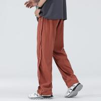 China Black Summer Non Stretch wide leg track pants Urban Fashion Regular Custom (KU24103) for sale