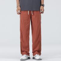 China Black Summer Non Stretch wide leg track pants Urban Fashion Regular Custom (KU24103) for sale