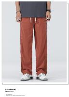 China Black Summer Non Stretch wide leg track pants Urban Fashion Regular Custom (KU24103) for sale