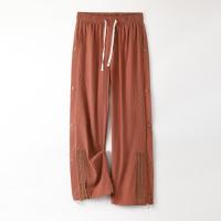 China Black Black Summer Non Stretch wide leg track pants Straight Pant Urban Fashion Custom (KU24103) for sale