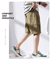 China Mid Waist Mid Waist Khaki Grey Cotton 35% wholesale men shorts cargo Spring/Summer Loose Fit Custom (DY001) for sale