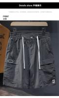 China Grey Grey Mid Waist Spring/Summer wholesale men shorts cargo Polyamide (Nylon) 100% Loose Fit Custom (DY004) for sale