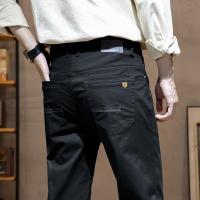 China Black Grey Daily Washed Mid Waist mens pants wholesale Black Grey Breathable Custom (P361) for sale