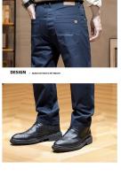 China Black Grey Daily Washed Mid Waist mens pants wholesale Black Grey Breathable Custom (P361) for sale