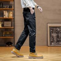 China Black Basic Daily mens pants wholesale Washed Mid Waist Custom (P331) for sale