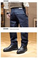 China Black Basic Daily mens pants wholesale Washed Mid Waist Custom (P331) for sale